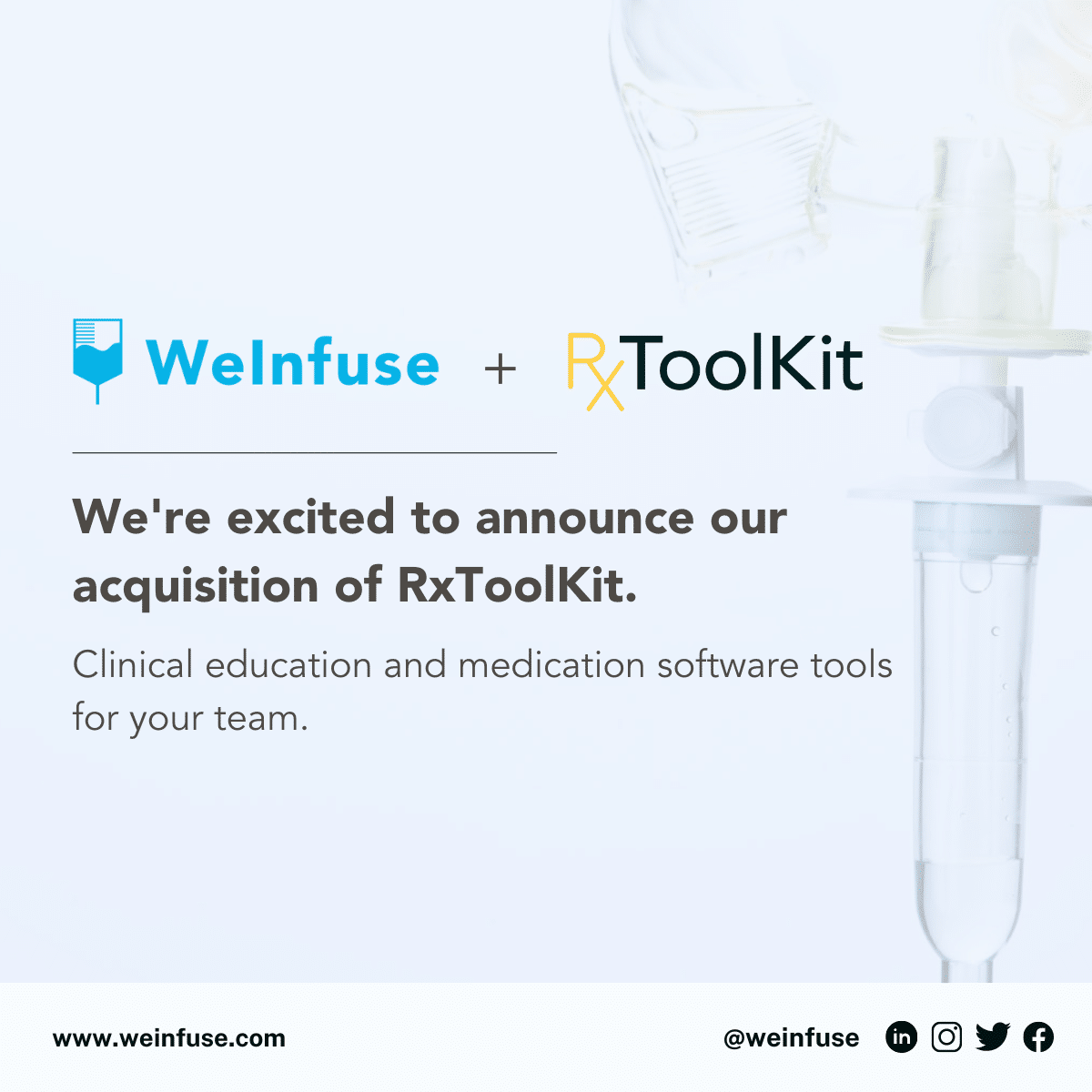 Press Release: WeInfuse Acquires RxToolKit - WeInfuse
